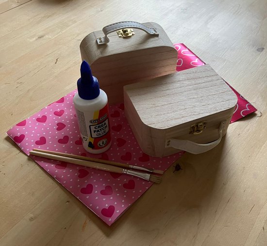 Knutselen meisjes - 2 koffers met - Papier - Lijm - Kwastjes - Creatief ...