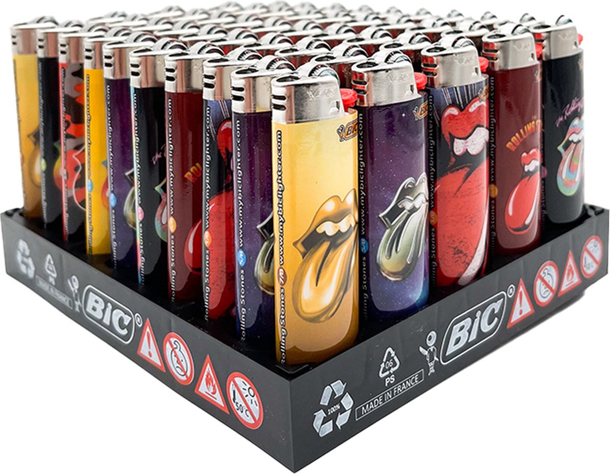 BIC MAXI aansteker J26 Display(50stuks) - Design "tongen" - Rolling Stones | bol