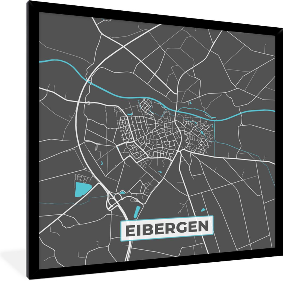 Fotolijst incl. Poster - Eibergen - Plattegrond - Kaart - Stadskaart ...