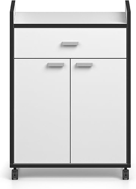 Keukentrolley Rhodos-1 Wit - Breedte 60 cm - Hoogte 82 cm - Diepte 40 ...