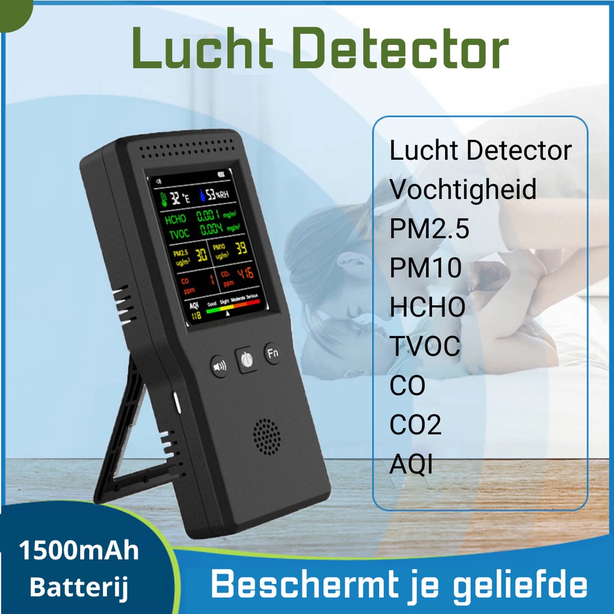 Thuys CO2 Meter - CO2 Meter Binnen 9 in 1 - CO Melder Oplaadbaar - 24/7 ...