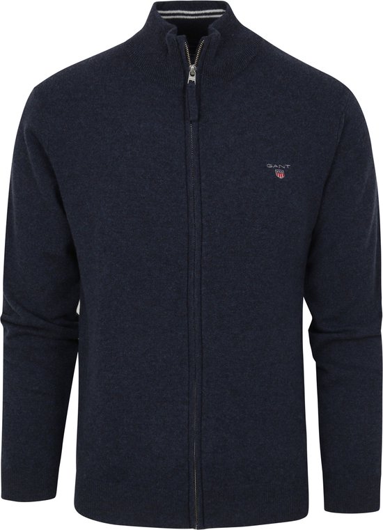 Gant - Vest Wol Navy Melange - Maat L - Modern-fit | bol.com