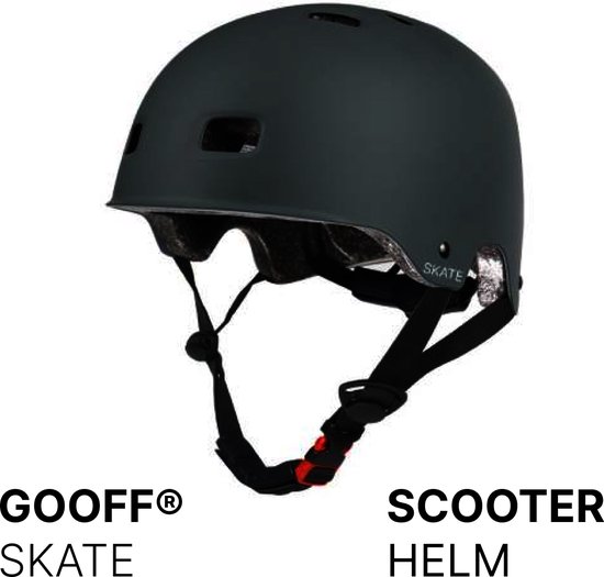 GOOFF® Skate Snorscooter helm | 14x ventilatie | matzwart ...