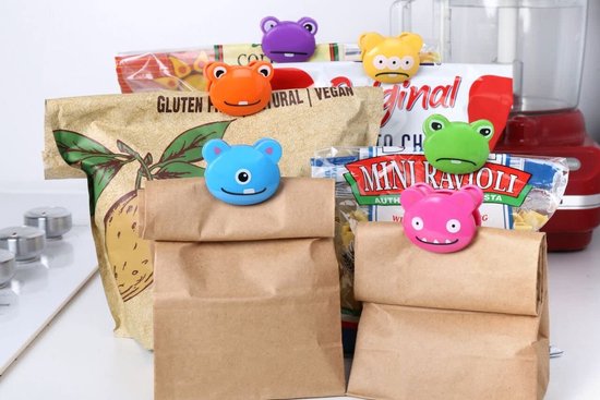Zak clips – bag clip - Crazy Monster – kunststof – multi kleuren | bol.com