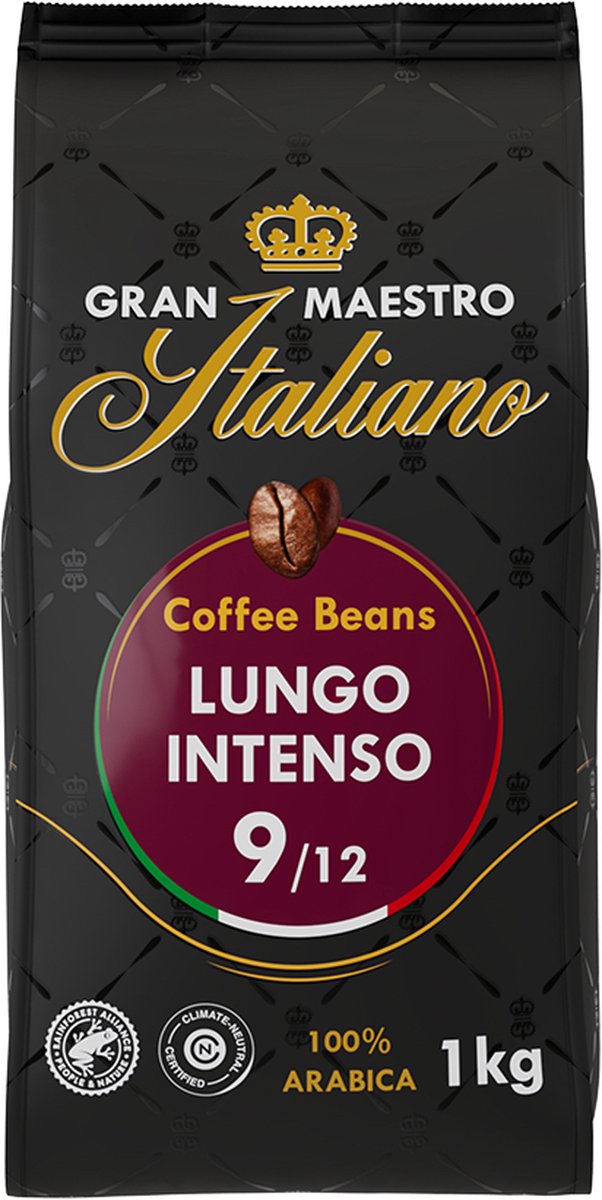 Gran Maestro Italiano - Lungo Intenso - Koffiebonen - Bonen voor Lungo - Arabica - 8 x 1kg | bol.com