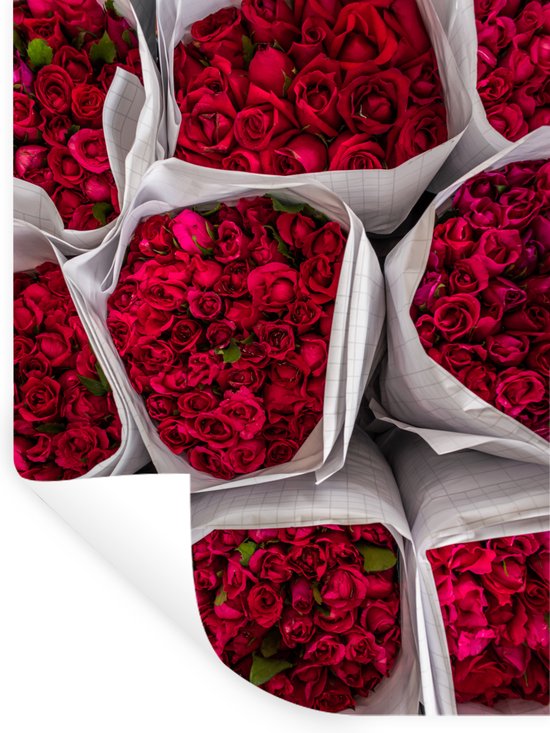 Muurstickers - Sticker Folie - Rozen - Boeket - Rood - 120x160 cm ...