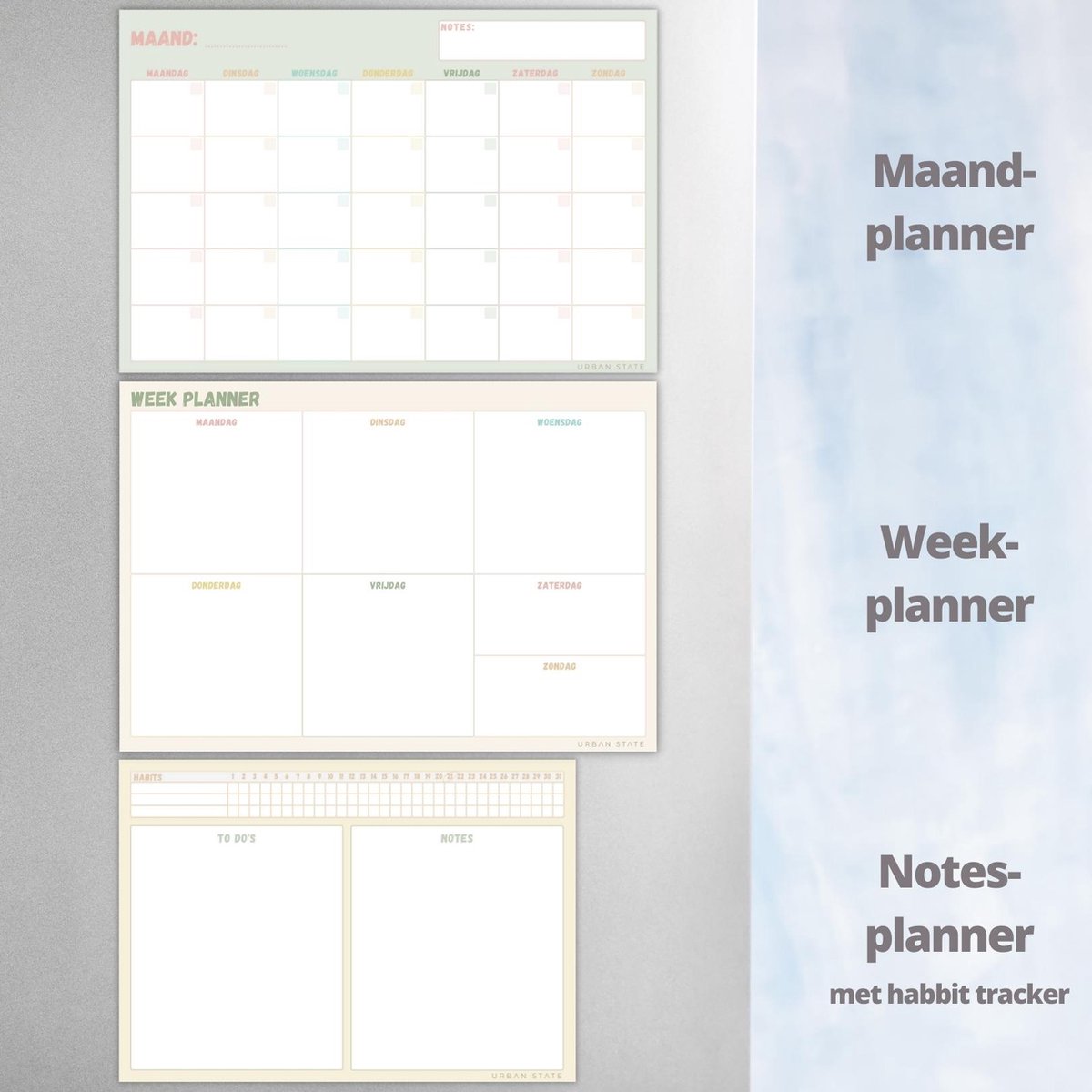 Magnetische weekplanner + maandplanner whiteboard - duo set - planner ...