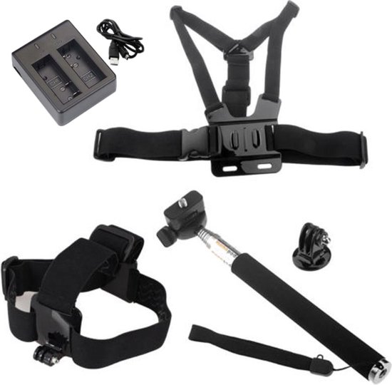 Accessoireset voor o.a. GoPro & EKEN - Borstband - Hoofdband - Selfie ...