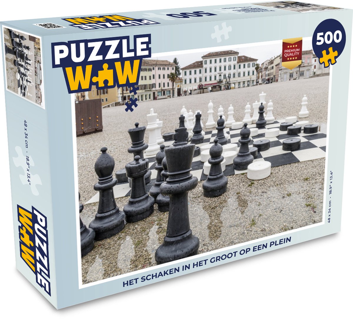 Puzzel Het schaken in het groot op een plein - Legpuzzel - Puzzel 500 ...