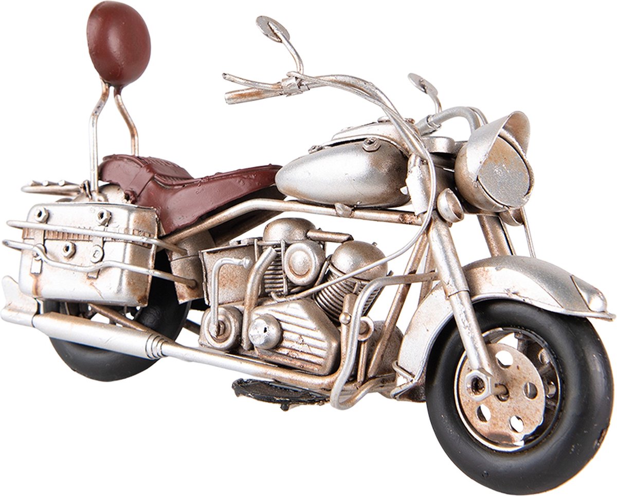 Clayre & Eef Decoratie Miniatuur Motor 19x9x11 cm Grijs Ijzer Miniatuur ...