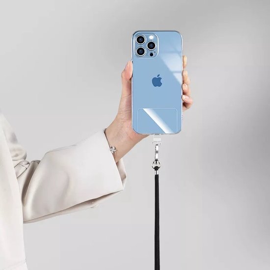 Lennexo Telefoonkoord - Verstelbaar koord - Universeel - Zwart | bol