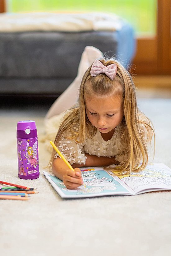 JARLSON® waterfles voor kinderen, drinkfles met rietje kind, BPA-vrij ...