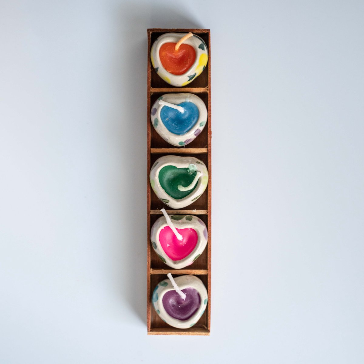 Cadeau set mini kaarsjes in stenen hartjes pot, cadeau idee verjaardag ...