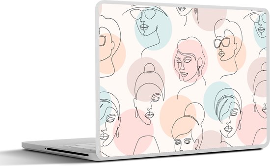 Laptop sticker - 12.3 inch - Vrouwen - Pastel - Line Art - Patronen ...
