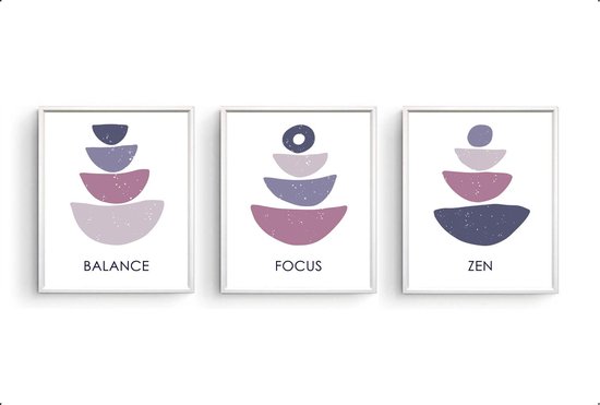 Postercity - Mindfulness Poster set 3 Balance Focus & Zen - Mindfulness ...