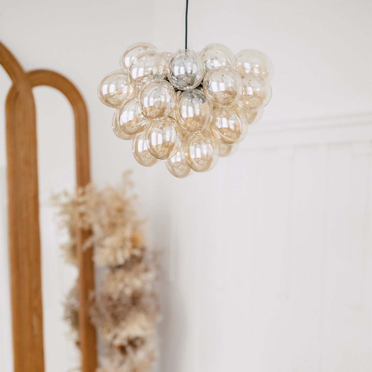 QAZQA uvas - Art Deco Hanglamp eettafel - 8 lichts - Ø 500 mm - Goud ...