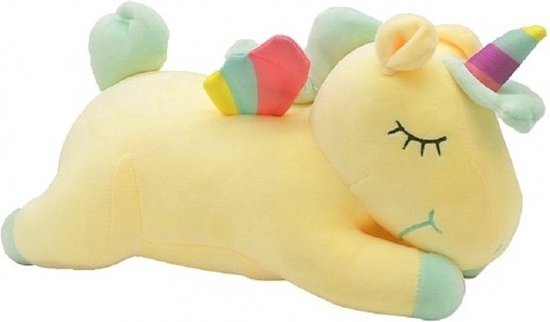 Alsa Fashion eenhoorn unicorn knuffel L 40CM liggend geel | bol