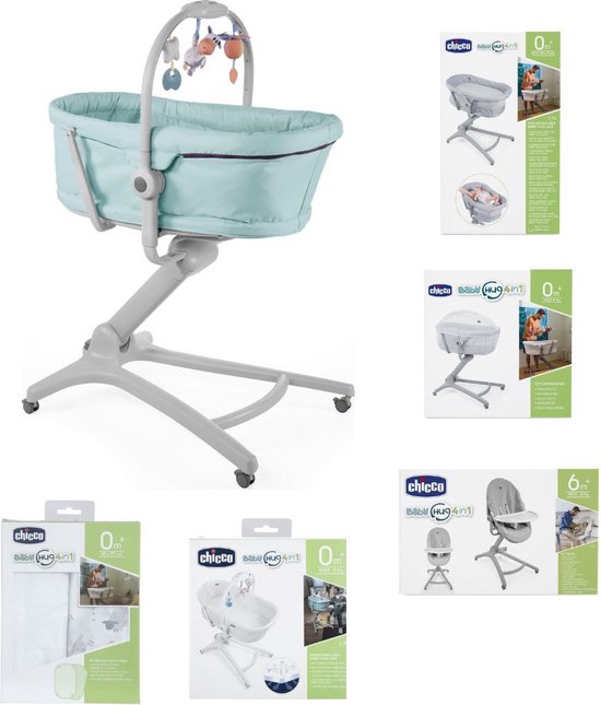 Chicco bundel - Wieg - Baby Hug 4 in 1 - Aquarelle & Baby Hug 4 in 1 co ...