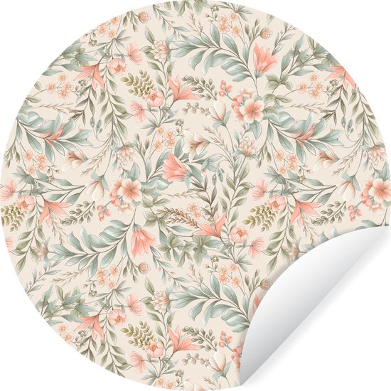 WallCircle - Muurstickers - Behangcirkel - Bloemen - Vintage - Patronen - 30x30 cm -... | bol.com