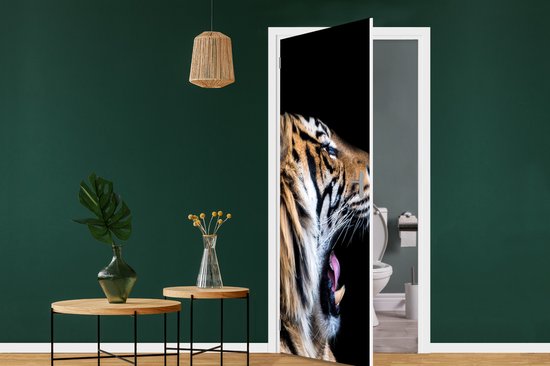 Deursticker Tijger - Dieren - Portret - 90x205 cm - Deurposter | bol