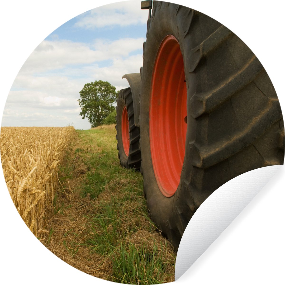 WallCircle - Muurstickers - Behangcirkel - Trekker - Wielen - Tarwe - 80x80 cm -... | bol