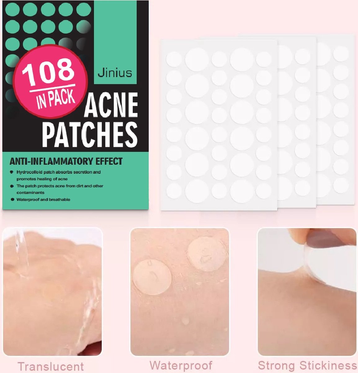 Jinius - Pimple Patch met Blackhead Remover - Acne Patch - Puisten ...