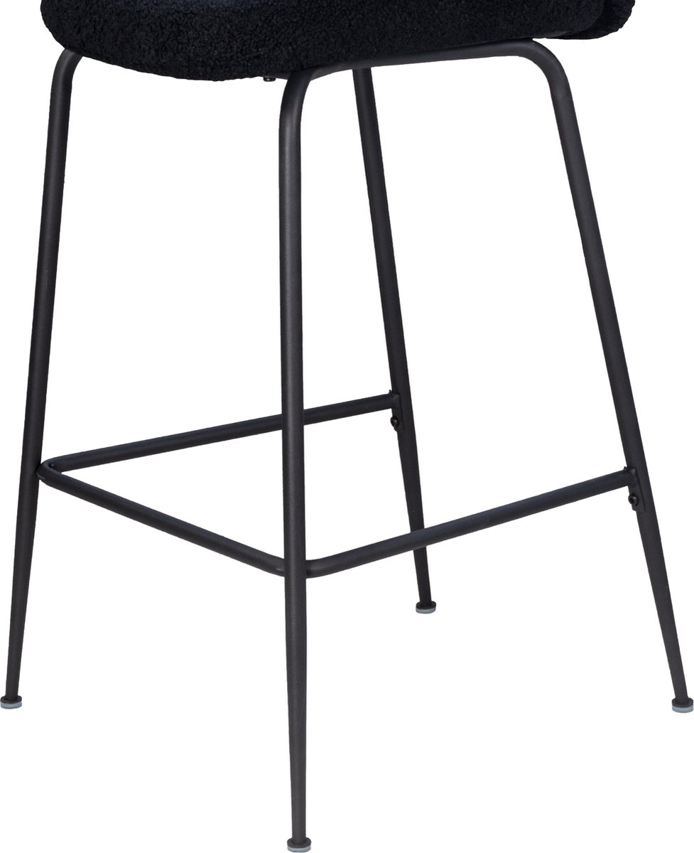 Barkruk Teddy Zwart - Stalen Frame - Zithoogte 75cm - Stoel Dewi - Giga ...