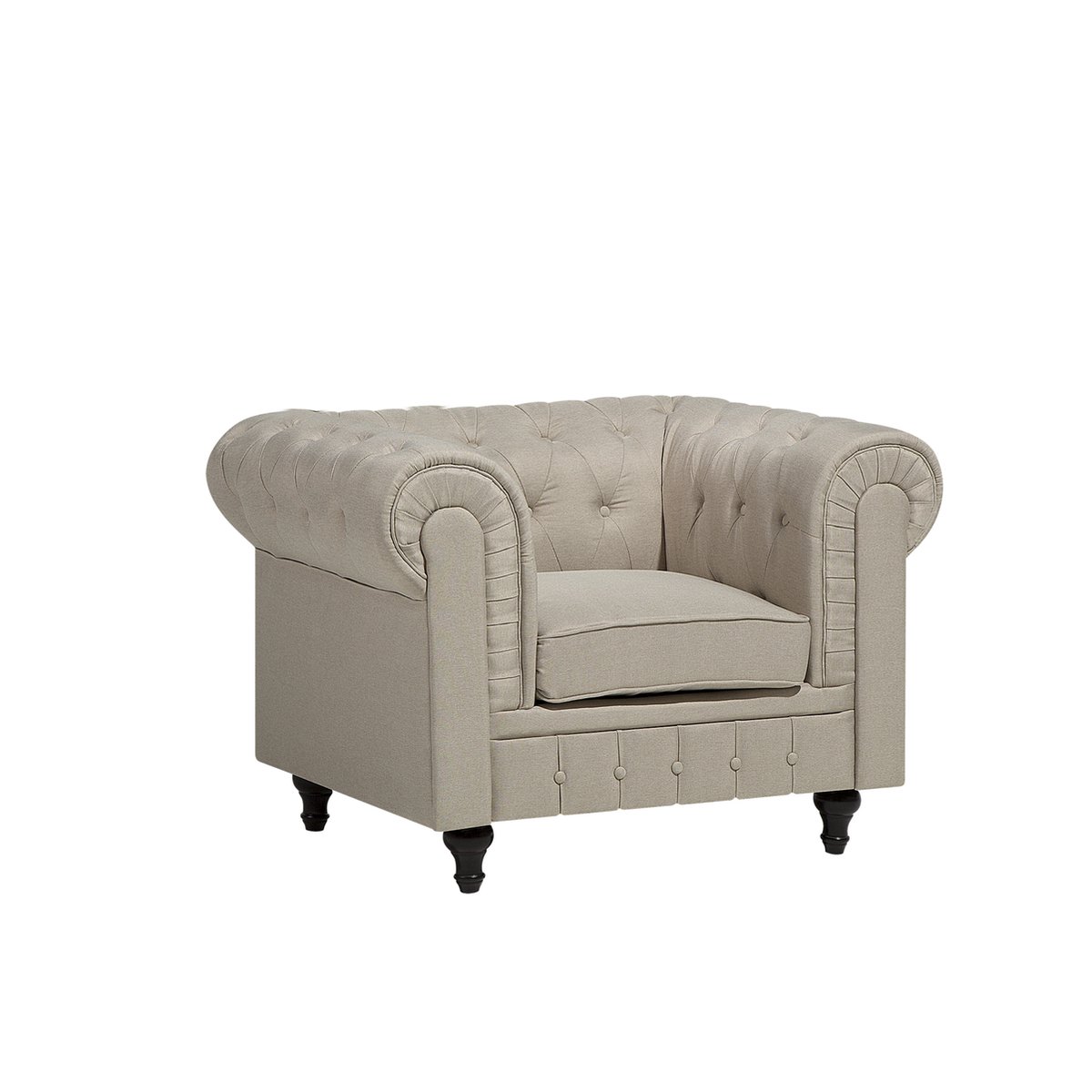 Beliani CHESTERFIELD - Chesterfield fauteuil - beige - Kunststof | bol.com