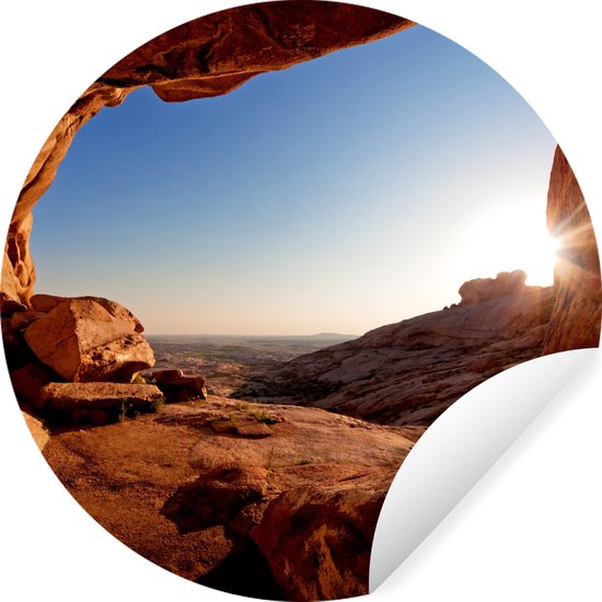 Behangcirkel - Grot - Woestijn - Zon - Landschap - ⌀ 140 cm ...