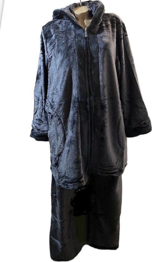 Dames Fleece Huispak S/M donkergrijs | bol