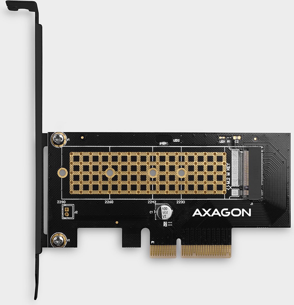 AXAGON PCEM2-ND PCE-E 3.0 8x - dual M.2 NVMe M-key slot adapter w ...