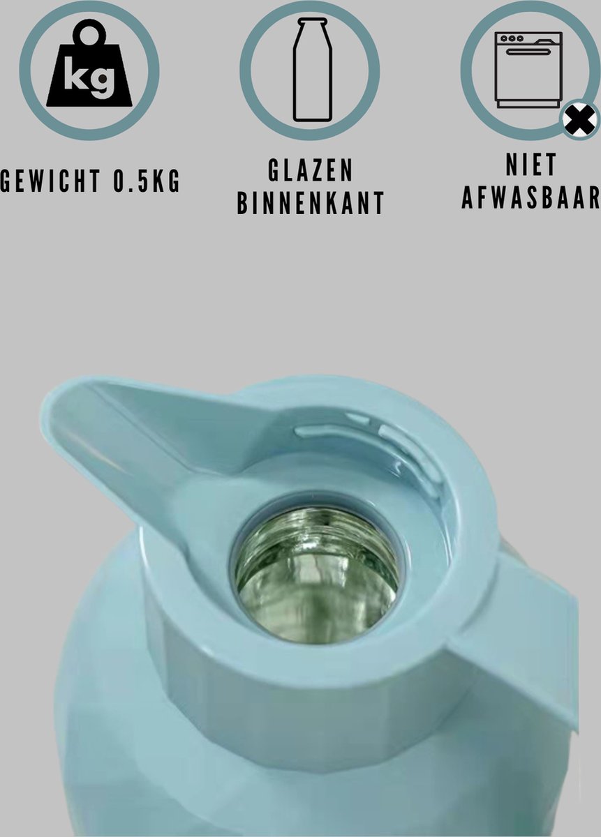 dubbelwandige theepot - moderne theepot - kleurrijk - waterkruik - 1 ...