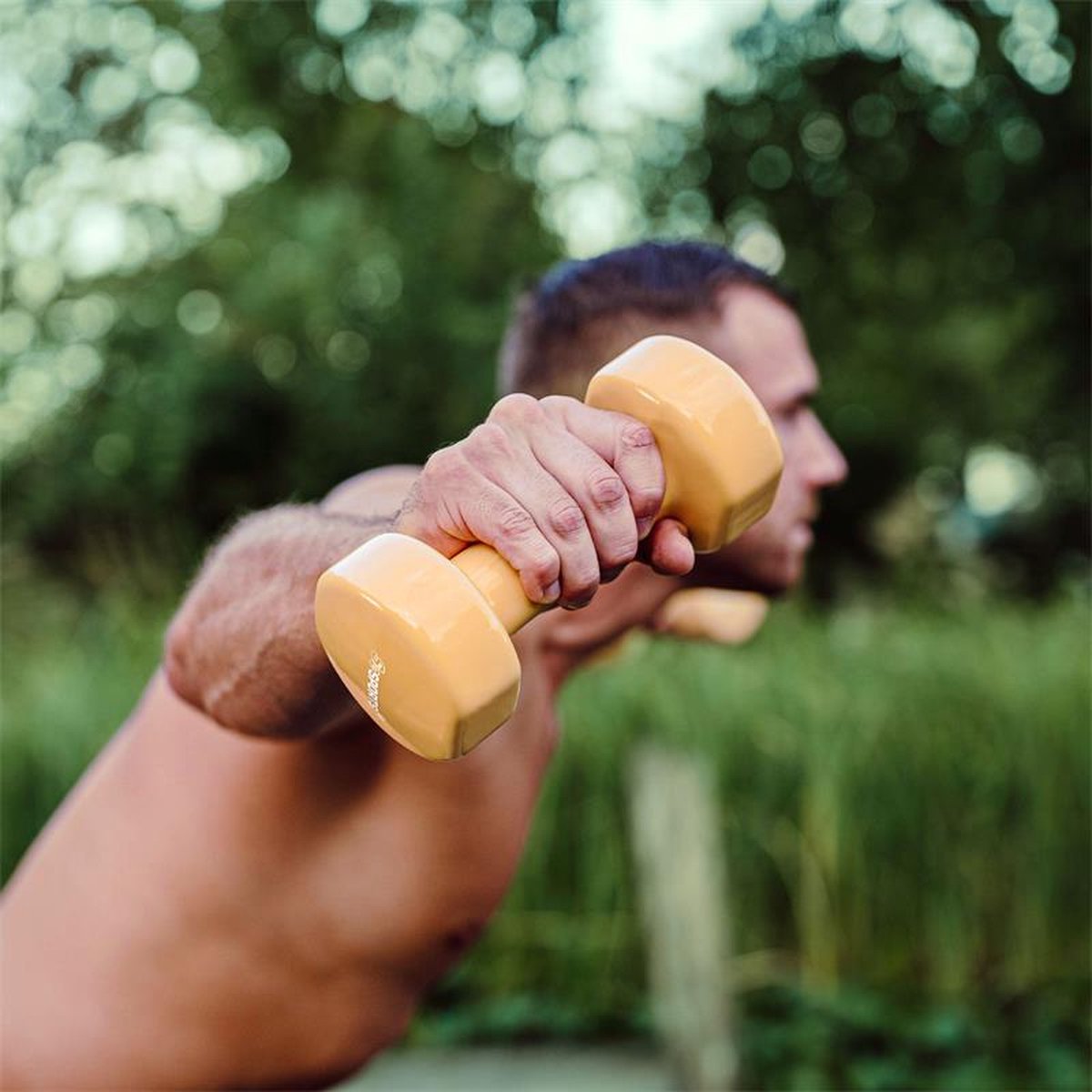 ScSPORTS® Dumbbells - 2 x 4 kg - Vinyl - Pastel geel - Gewichten ...