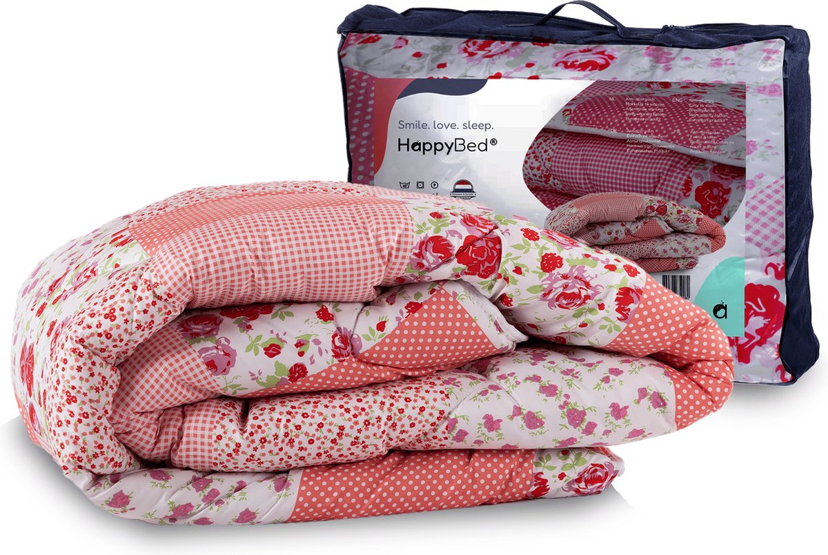 HappyBed all year bedrukt dekbed | 140x200 cm - Vintage rose patchwork ...