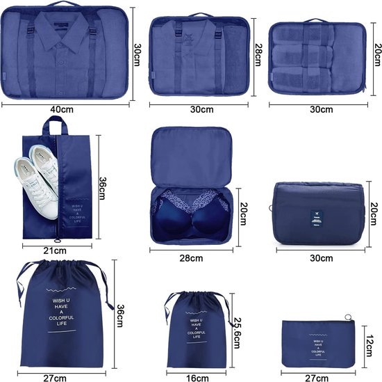 Packing Cubes Set Kleding Organizer Voor Reis Koffer Opbergzakken Voor ...