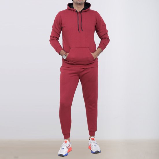 ICONICX Mens Plain Tracksuit Fleece Pullover Hoodie Pants Hooded ...