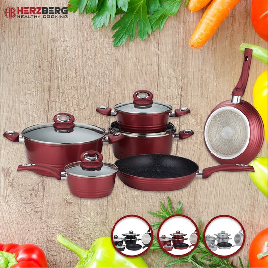 Herzberg 10-set - Pannenset Inductie - Pannenset - Kookpan- Pannen ...