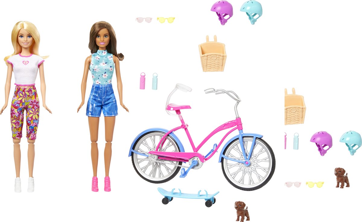 Barbie Estate - Poppen met fiets accessoires - Barbie pop | bol