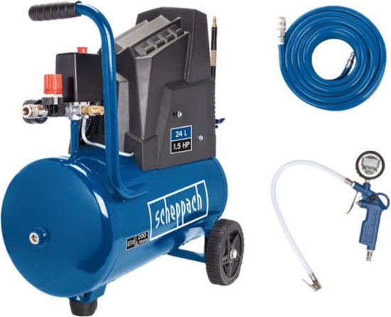 Pack SCHEPPACH Compressor - 24L - 1100W - HC30ox - Slang - 15m ...