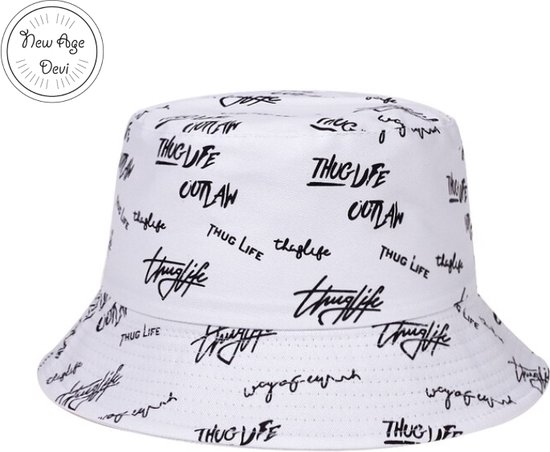 Reversible bucket hat Thug Life - One size - Gangster - Wit | bol.com