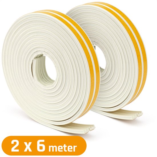 Tochtband zelfklevend – E-profiel tochtstopper - 20 x 4 mm – 12 meter ...
