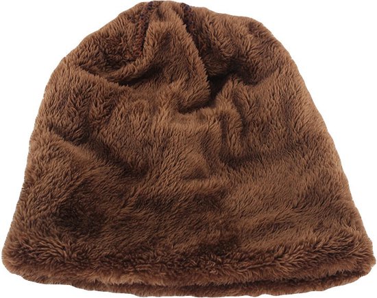 Wintermuts lichtbruin - fluffy | zacht | dik | warm | gevoerd kinder ...