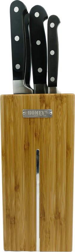 Homey's Bamboe Messenblok + 4-delig Cooking Classic Messenset | bol