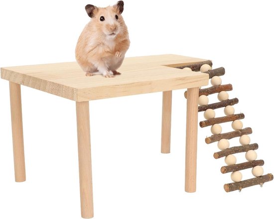 Houten Platform - Hamster Klimladder Speelgoed - Kooi Accessoires voor ...