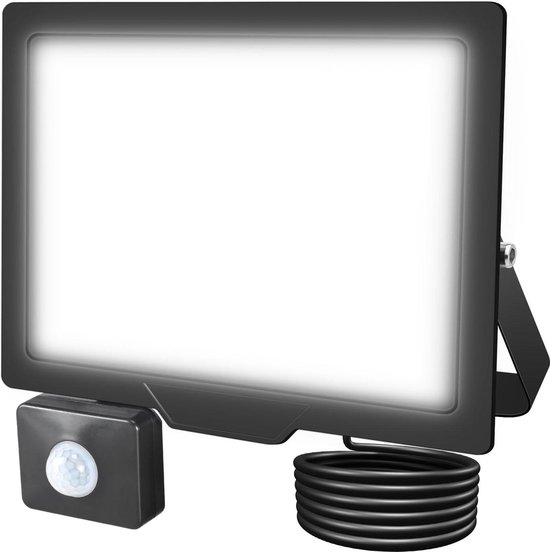 50W LED-schijnwerper met bewegingssensor - 5000 lm - koelwit - IP66 ...