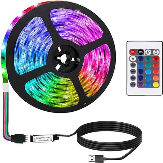 USB LED Strip Licht - Atmosferische Verlichting - 1m - Multikleur | bol