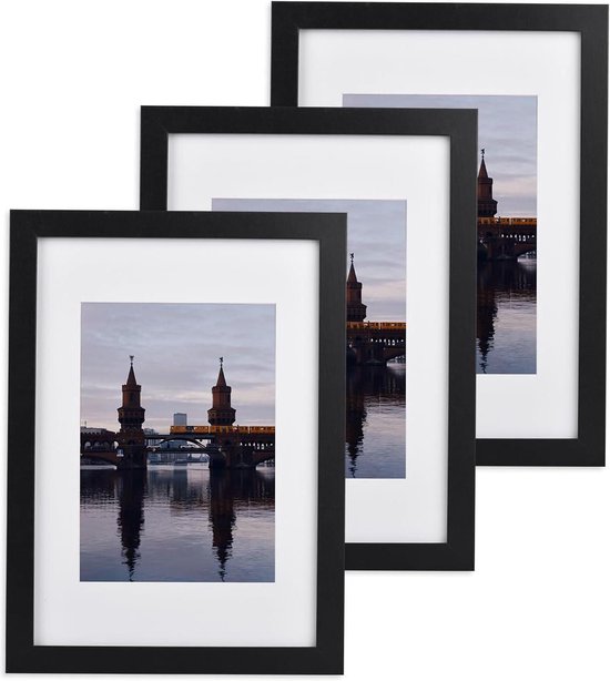 Fotolijst A4 met Passe-Partout - Collage Wanddecoratie - Set van 3 ...