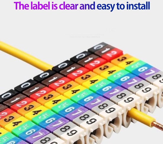 Buisdraad Nummer gecodeerde clip Plastic kabellabelbuis Kleurrijke ...