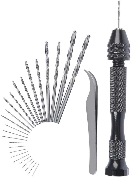 Handboorbit set met handboormachine en 25 stuks spiraalboor | bol