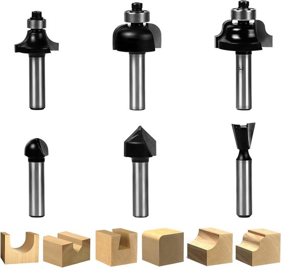 8 mm schacht 6 stuks rondfrees flush trim patroon sjabloonfrees-houten ...